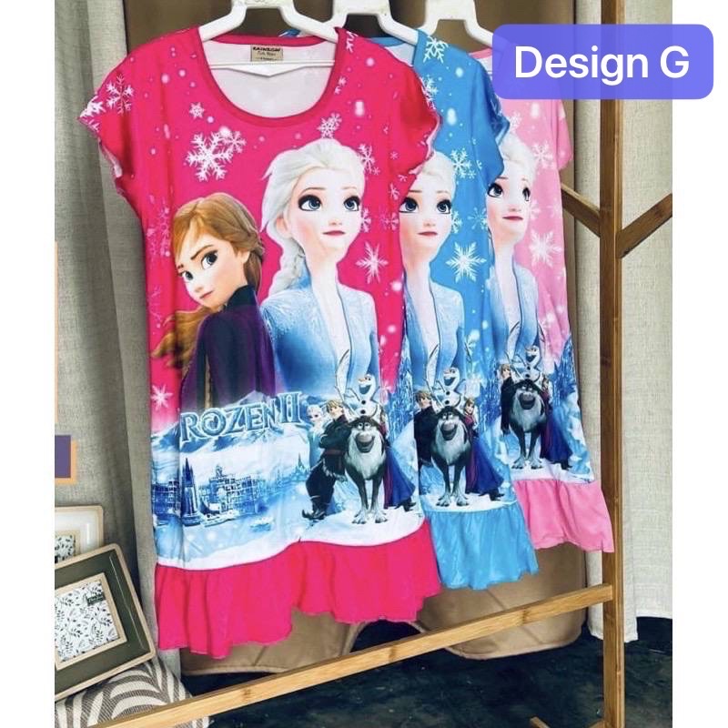 Princess Frozen Girl Dress Princess Elsa & Anna Gown Baju Budak ...