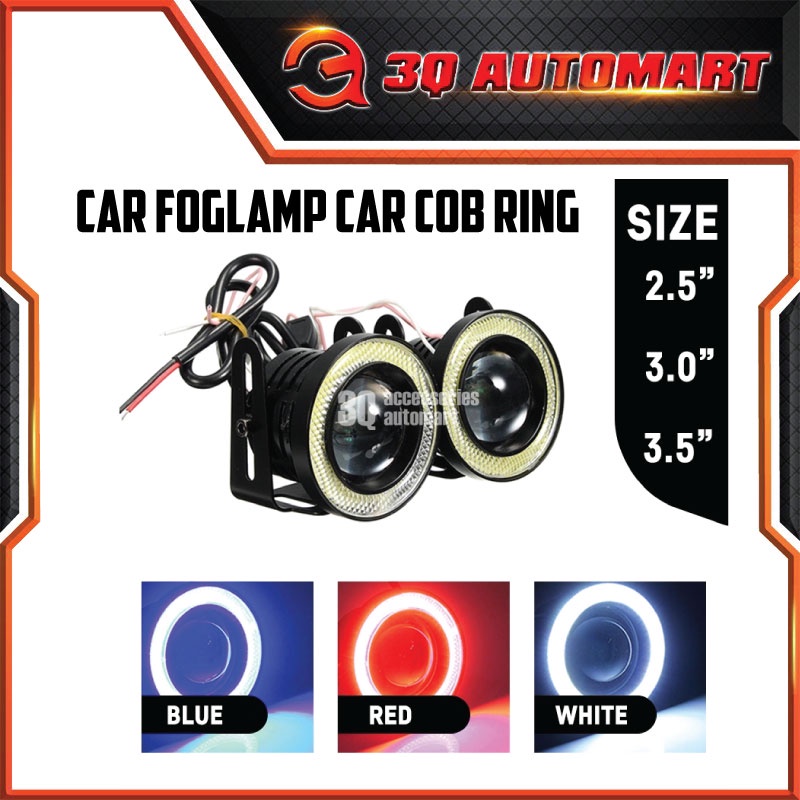 3200LM Car COB LED Angel Eyes Fog Light ring Lens Projector Halo Ring Fog Lamp | Shopee Malaysia