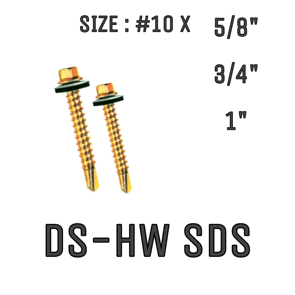 (PACK) DS-HW SELF DRILLING SCREW SDS Screw Head Roofing Awning Screw ...