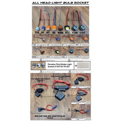 Car Headlight Socket Connector Lamp Bulb Wiring Harness T10 H1 H7 H4 ...