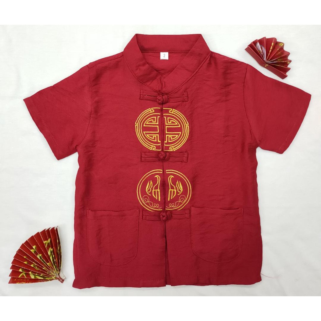 Boys Kids Children CNY Traditional Cheongsam Top Shirt Chinese New Year ...