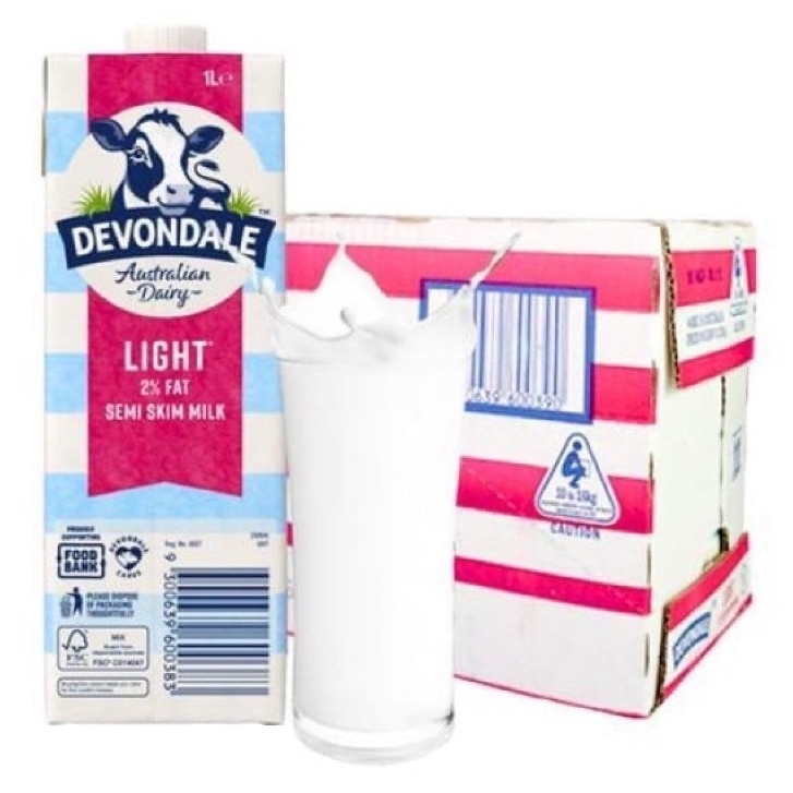 Devondale Light Semi Skim Milk Australian Dairy, 10 x 1-Liter | Shopee ...