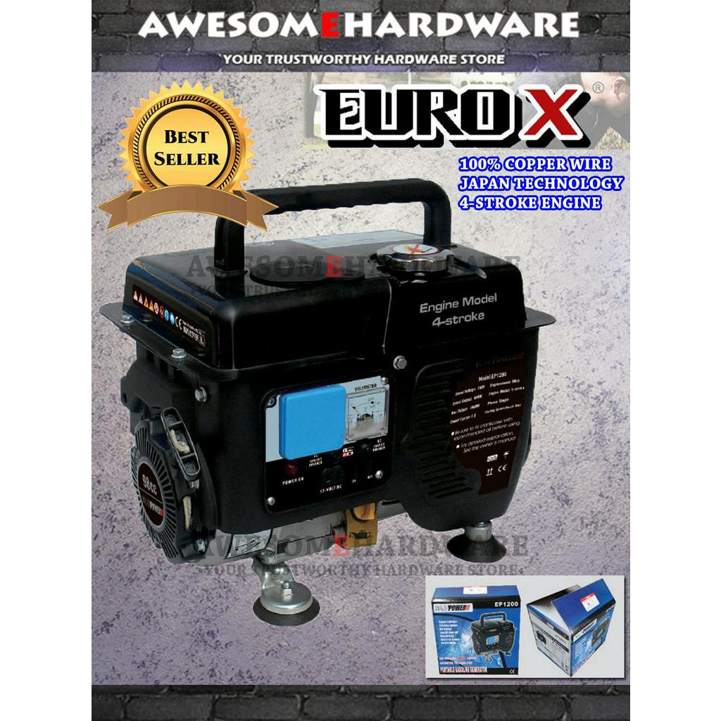 (BLACK) EUROPOWER EGY1200 1000W 4-STROKE PORTABLE GASOLINE GENERATOR | Shopee Malaysia