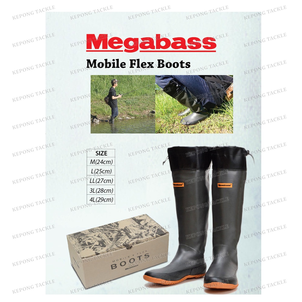 NEW MEGABASS MOBILE FLEX BOOTS M, L, LL, 3L, 4L Original Megabass Boots | Shopee Malaysia