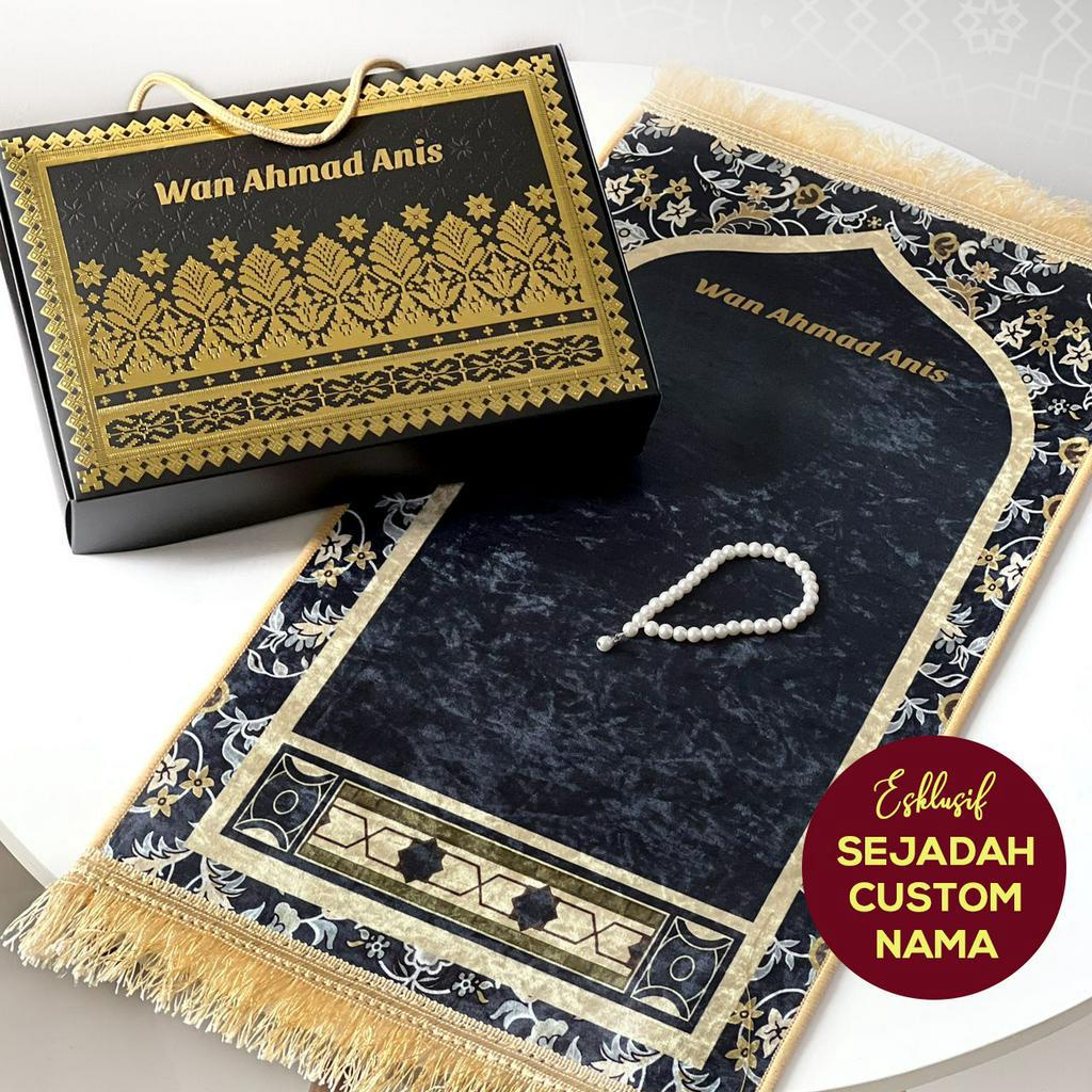 Sejadah Custom Nama / Sejadah Mini/Hamper Raya/Hadiah Ramadan/Gift Raya ...