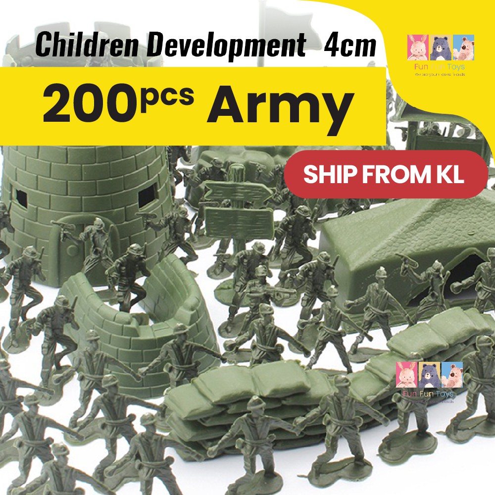 200pcs Army Toys Soldiers Military Mainan Askar Army bomb Mainan Budak ...