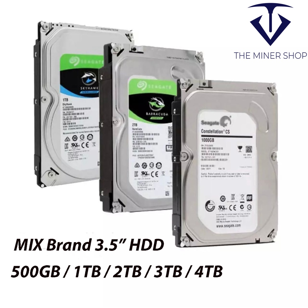 (Used) Mix Brand SATA HDD 500GB 1TB 2TB 3TB 4TB SATA 3.5" | Shopee Malaysia
