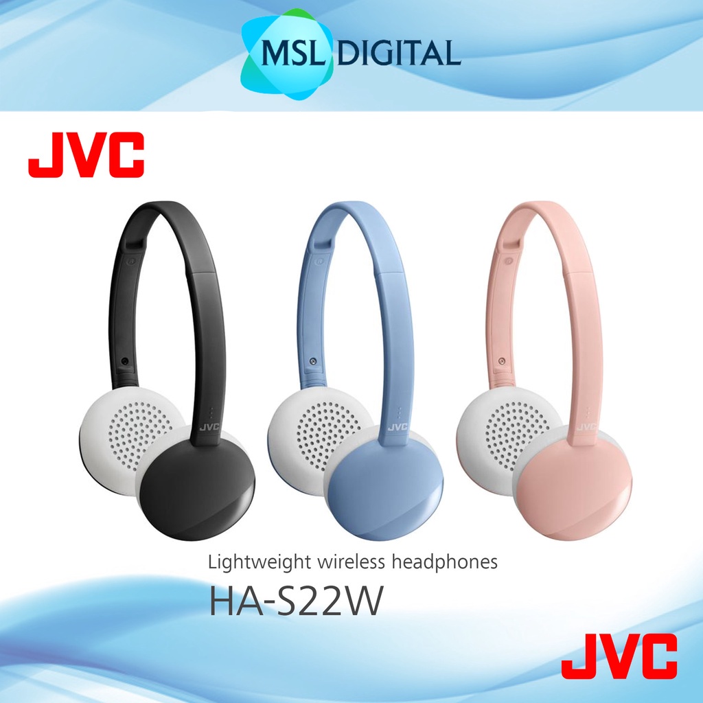 JVC HA-S22W Lightweight Bluetooth On-Ear wireless headphones with flat foldable design | Shopee ...
