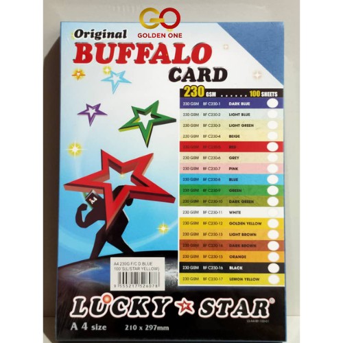 【1PACK=100 SHEET ! ! !】Lucky Star A4 Buffalo Card / Fancy Card 230gsm ...