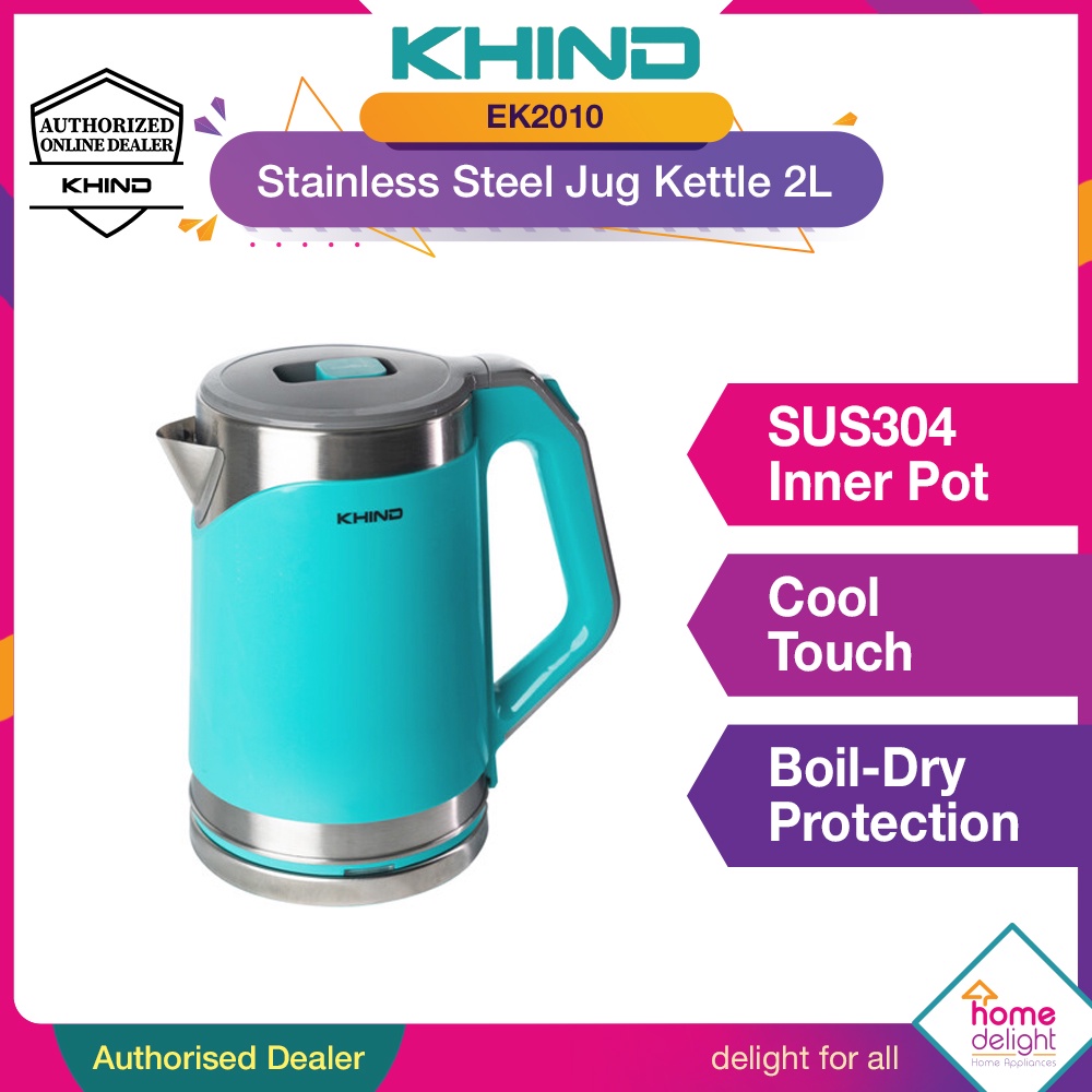 Khind Stainless Steel Jug Kettle 2.0L [ EK2010 / EK2000 ] | Shopee Malaysia