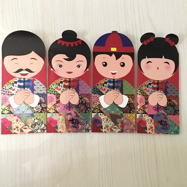 🛍🛒 Family Character Angpao / Red Packet (4pcs/set) | Shopee Malaysia