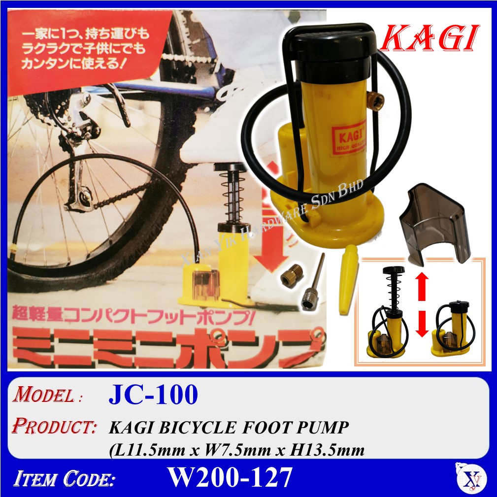 W200-127 (JC-100) KAGI BICYCLE FOOT PUMP ( KAGI AIR FOOT PUMP ...