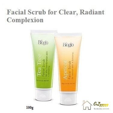 Bioglo Facial Scrub (Tea Tree/Apricot) 温和清爽舒缓洁面磨砂膏 (茶树/杏子) - 100g ...