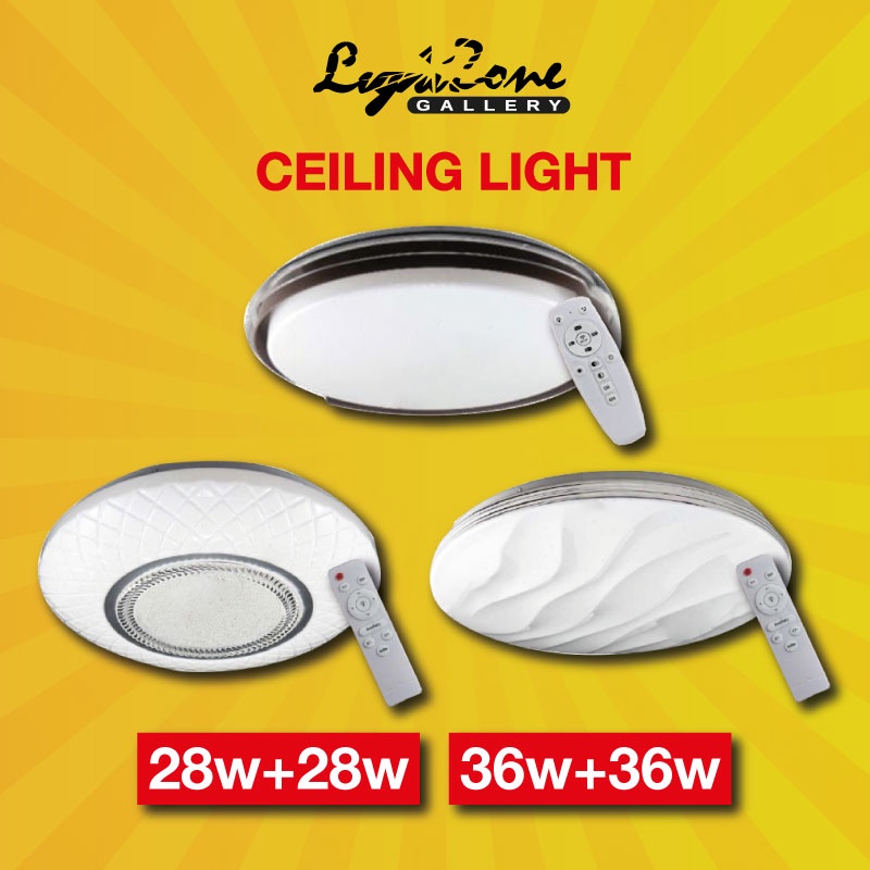 Led Ceiling Light cw Remote Control (36w+36w)(28w+28w) | Shopee Malaysia