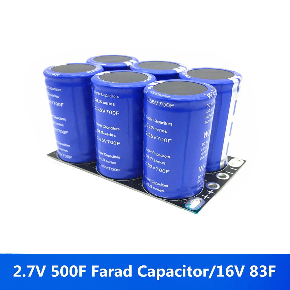 6PCS/1Set 2.7V 500F Double Row Farad Capacitor Super Capacitor 16V 83F Automotive Super Farad ...