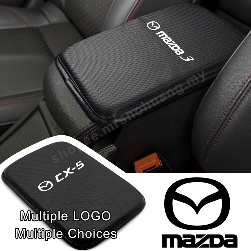 Car Arm Rest Pad Carbon Fiber Decoration Armrest Cushion For Mazda 2 3 ...