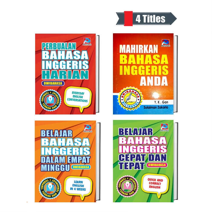 Prestasi Learn Basic English Through Bahasa Melayu Pocket Series Set (4 ...