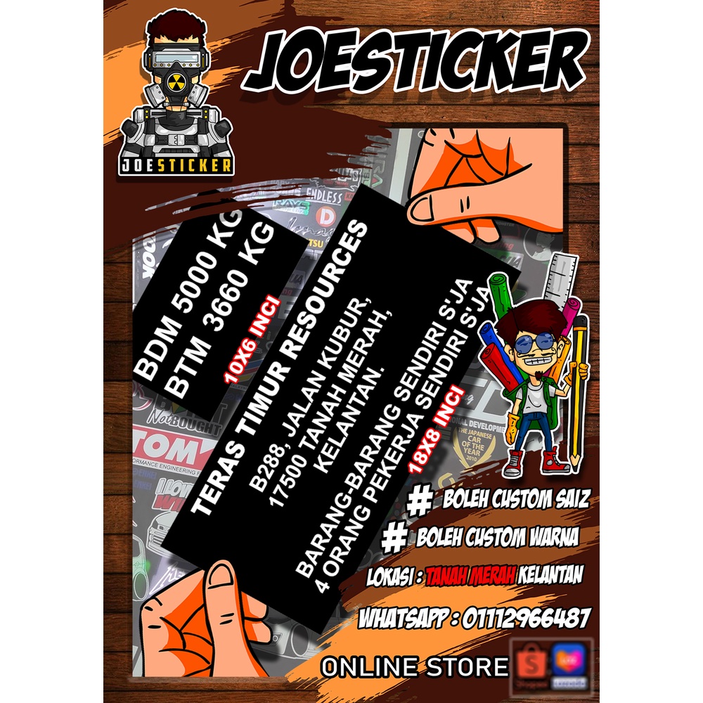 sticker permit lori sepasang kiri dan kanan pintu (sila nyatakn detail ...