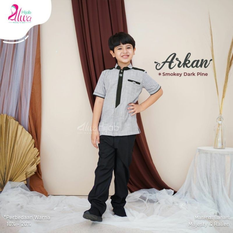 KEMEJA Arkan Kids Premium Koko Shirt Shirt Farrel Kala Raya Ied series ...