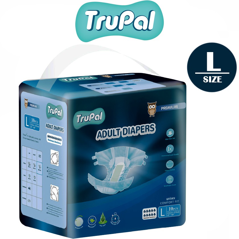 Trupal Adult Diaper Premium Series Suitable for Night Use Size M/L ...