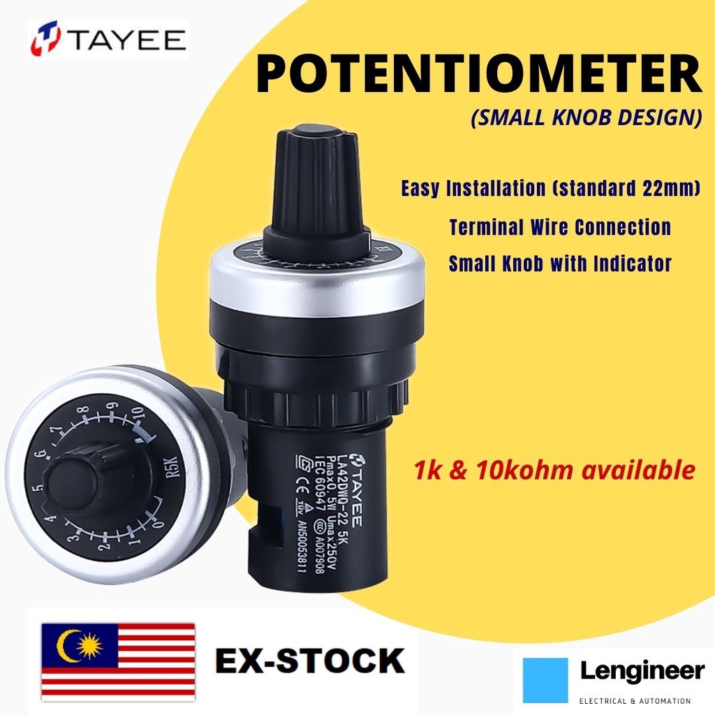 Potentiometer LA42DWQ 10k ohm & 1k ohm (small knob) suitable for VFD ...