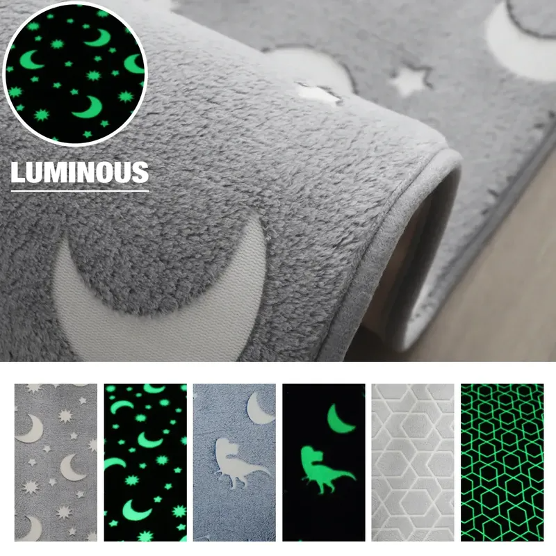 160x200cm Thick Carpet for Living Room Luminous Plush Rug Children Bed ...