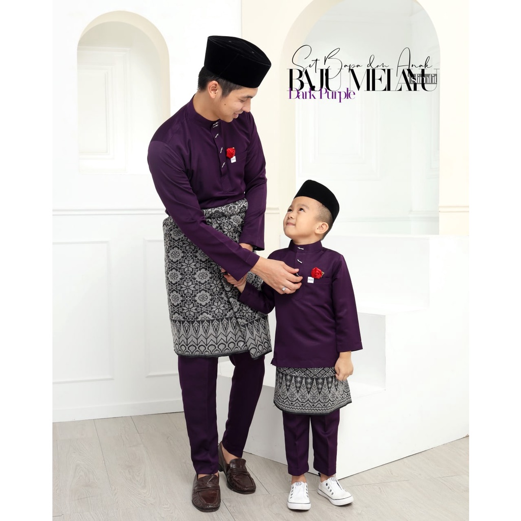 MOFF Baju Melayu Slim Fit Sakura Slimfit in Dark Purple Raya 2024 | BAJU MELAYU DEWASA | BAJU ...