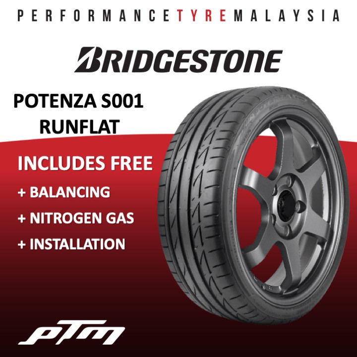 17 18 19 inch Bridgestone POTENZA S001 Run Flat RFT TYRE TAYAR (FREE INSTALLATION/DELIVERY ...