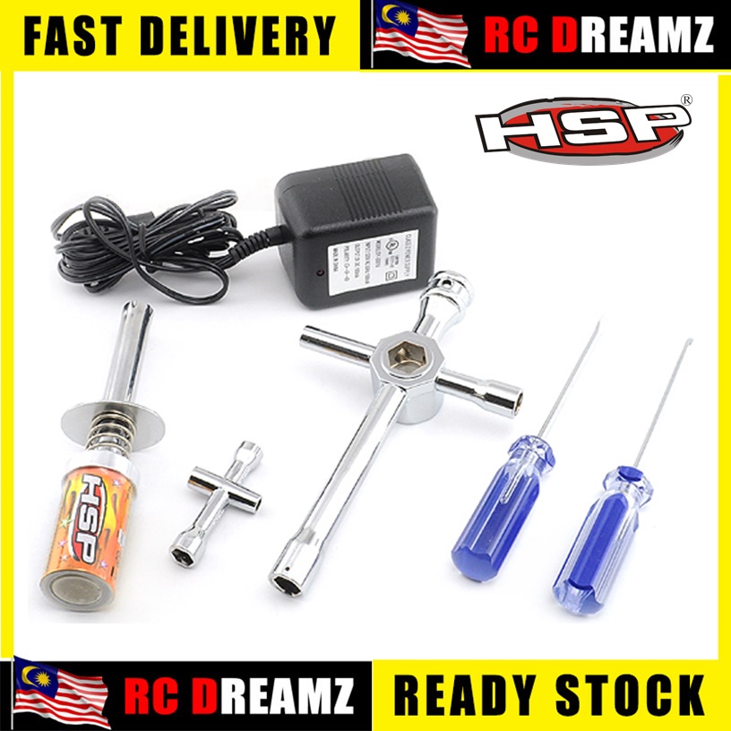 RC Nitro HSP Nitro Starter Tool Kit Glow Plug Ignitor Glow Starter Nitro Starter Kit Fuel Bottle ...