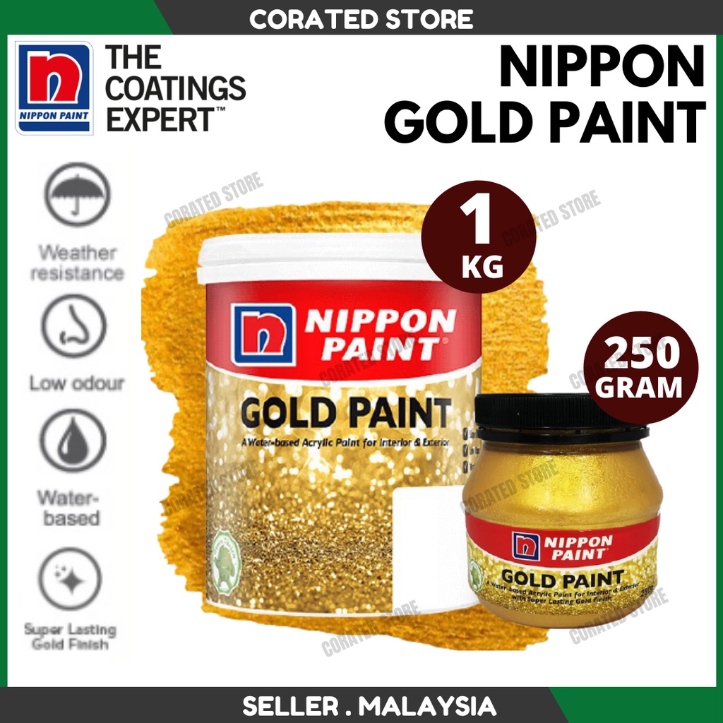Nippon Paint (250Gram / 1Kg) Gold Paint Water-Based Acrylic Paint for ...