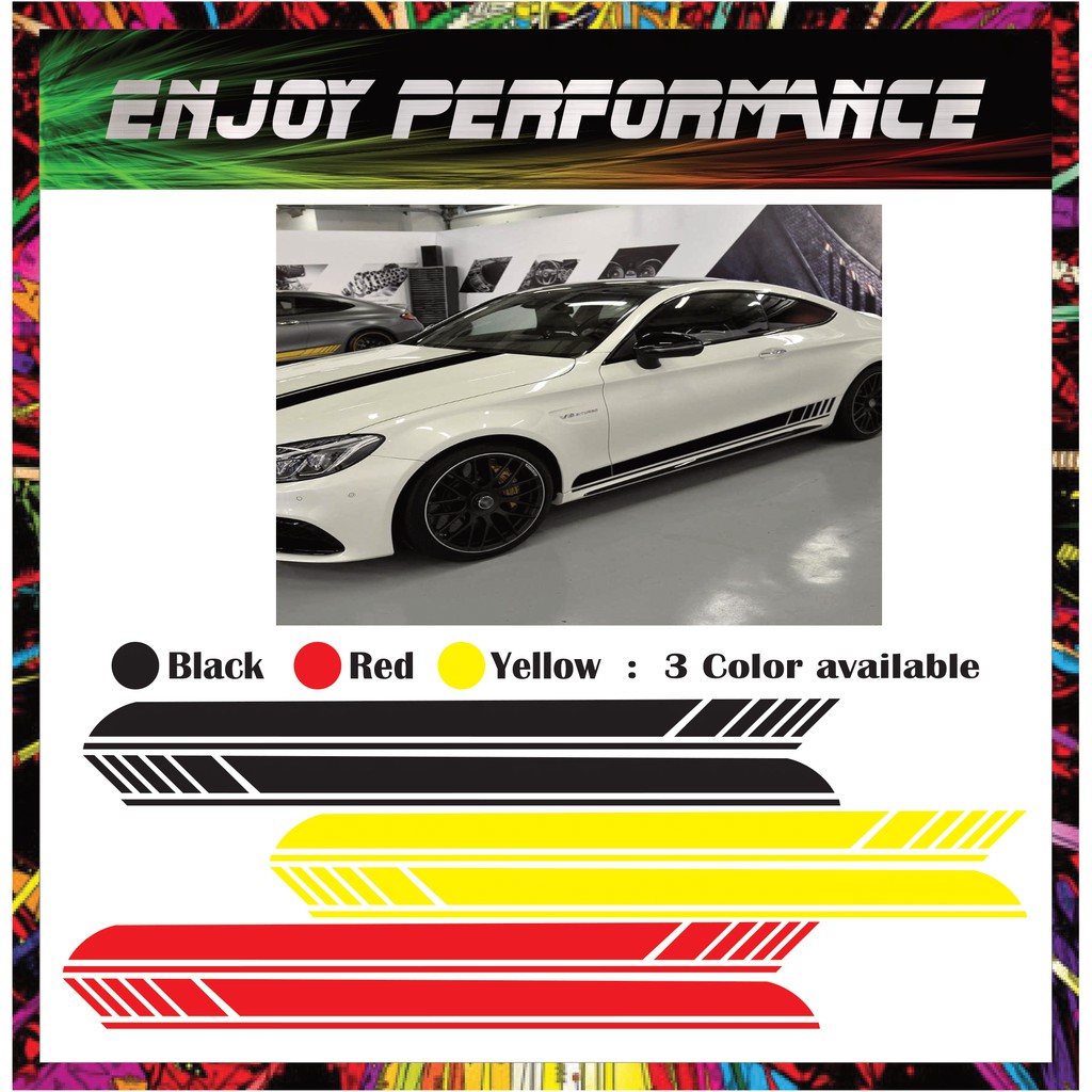 [TOP PICK] 2pcs Side Body Lining Racing Stripes Sticker Vinly Decals ...