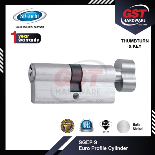 St Guchi Euro Profile Cylinder SGEP-S (Thumbturn & Key) | Shopee Malaysia