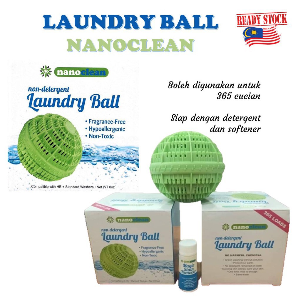 🔥 LAUNDRY BALL NANO . 365 KALI CUCIAN MESIN BASUH🔥DETERGENT AND SOFTNER ...