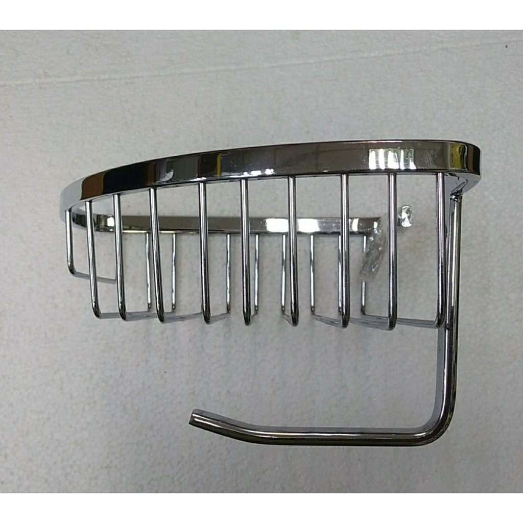 304 Solid Stainless Steel Corner Bathroom Rack with Shampoo Hanger ...