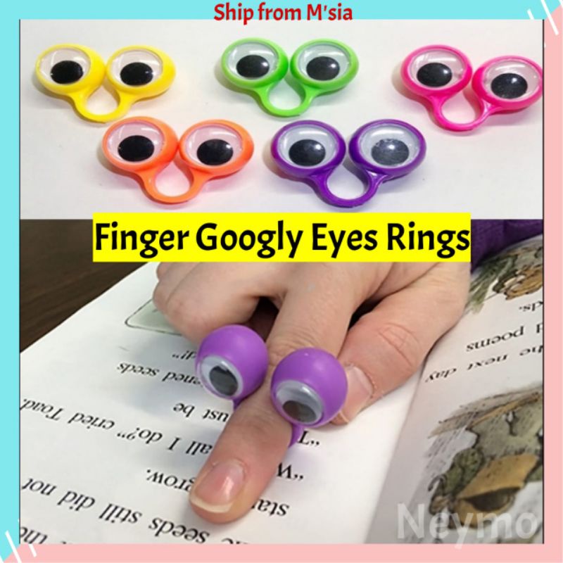 Fun Learning Creative Finger Puppets Googly Eyes Ring Preschooler Party ...