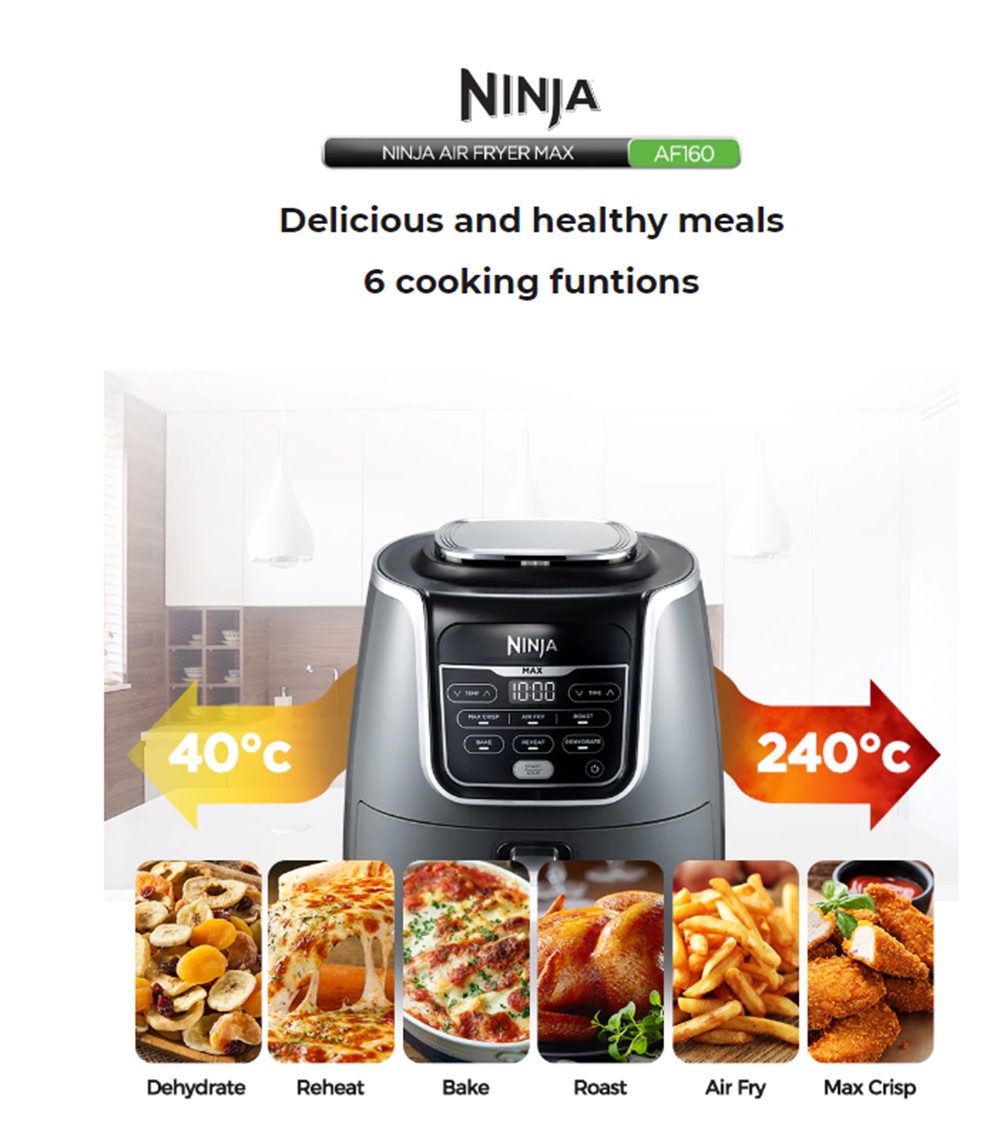 Ninja AF160 5.2L 1750W Air Fryer Max | ESH | Shopee Malaysia