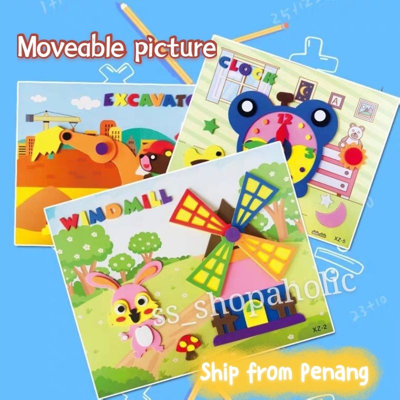 ️Busy Kids ️3D movable EVA sticker puzzle/kid DIY art and craft ...