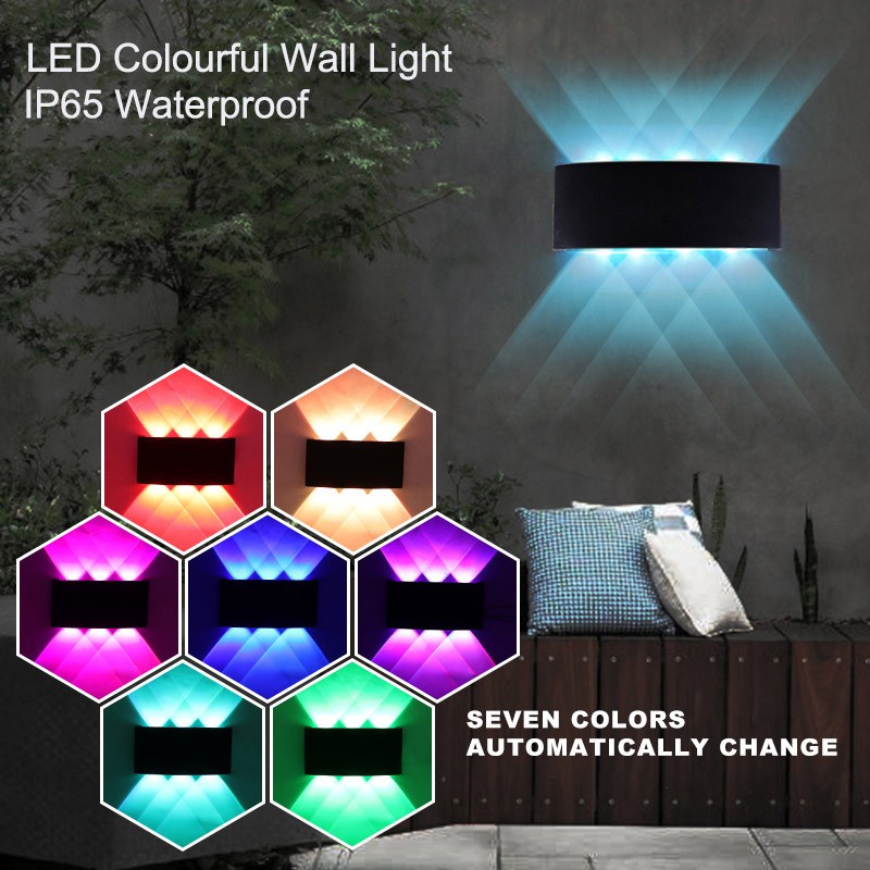 LED Wall Light Modern Nordic Colorful RGB Aluminum Up Down Indoor ...