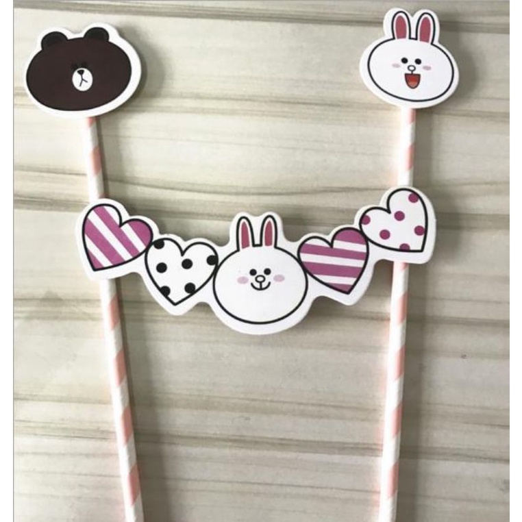 IMOCHI 卡通生日快乐吸管插旗 cartoon happy birthday cake topper | Shopee Malaysia