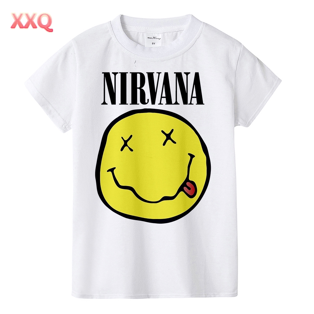 Nirvana Smiley Tshirt Tee Rock Band Nirvana T-shirt for Kids Boys Girls ...