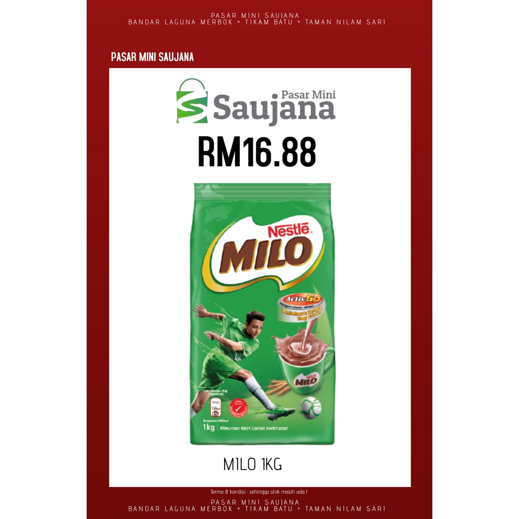 NESTLE MILO 1KG CHOCOLATE MALT POWDER | Shopee Malaysia