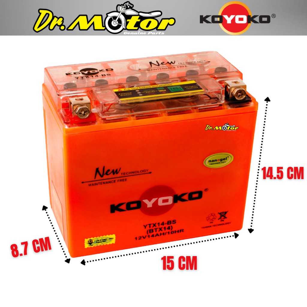 KOYOKO GEL G2 LED BATTERY BATERI MOTOR BATTERI YB3L YB4L YB5L YTZ5 YTZ6 ...