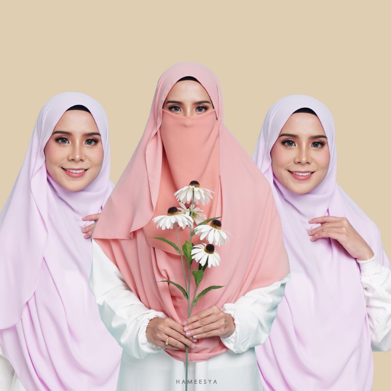 Purdah Shawl Purdah Chiffon 2 lapis Chiffon Purdah bertali | Shopee ...