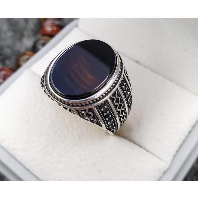 Akik YAMAN Asli Cincin Nikah/Tunang/Hadiah Anniversary Original Silver ...