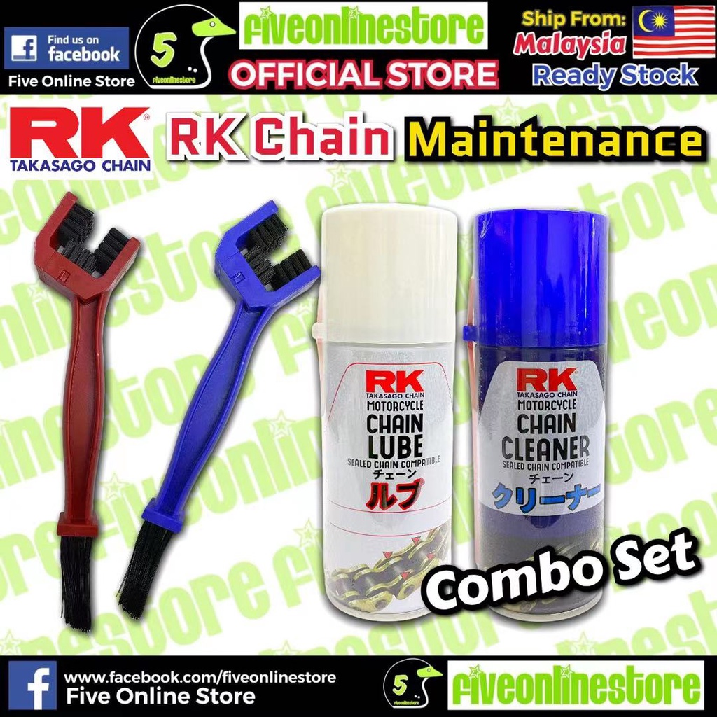 RK Chain Maintenance Kit COMBO Set Motorcycle Chain Lube Cleaner Brush ...
