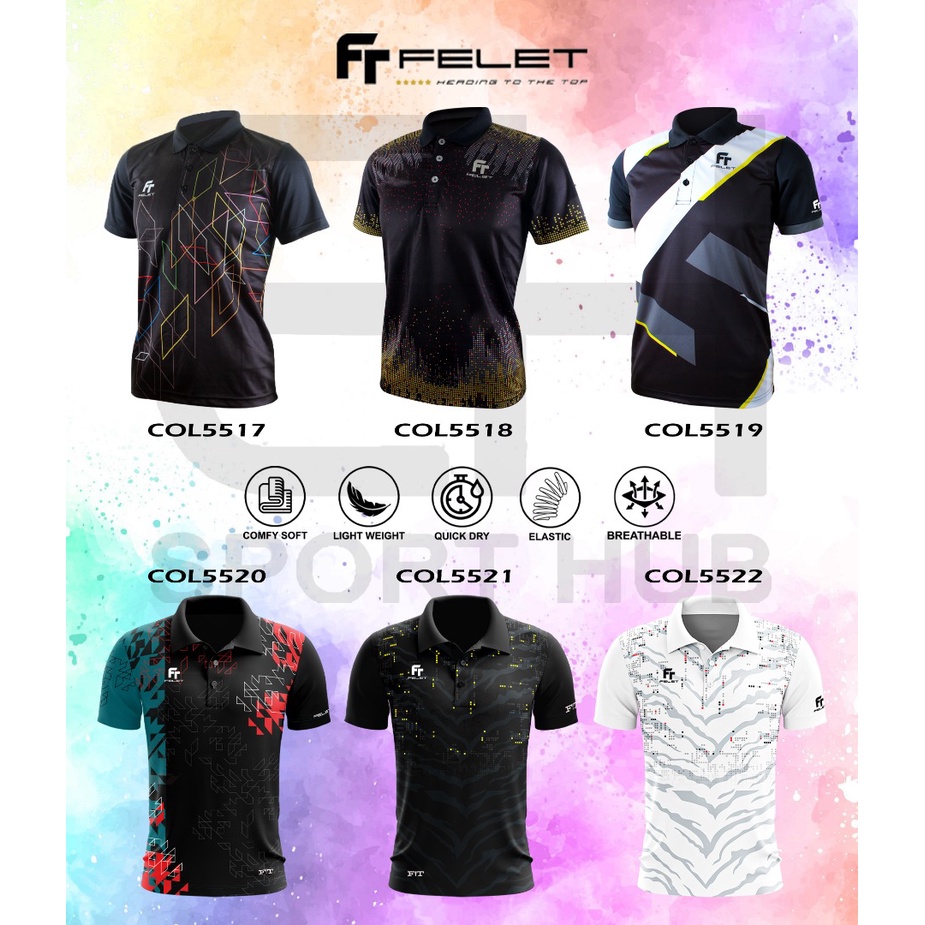 SportHub Felet Jersey Collar Baju Collar Shirt Jersi Baju Unisex Baju ...