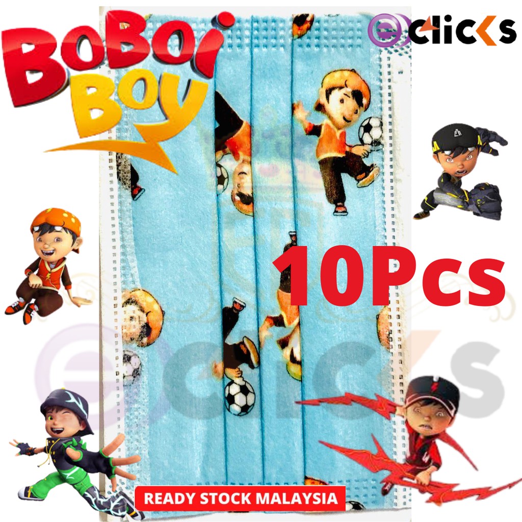 EClicks Disposable Children Face Masks 3-Ply 10Pcs BoBoiBoy Student ...