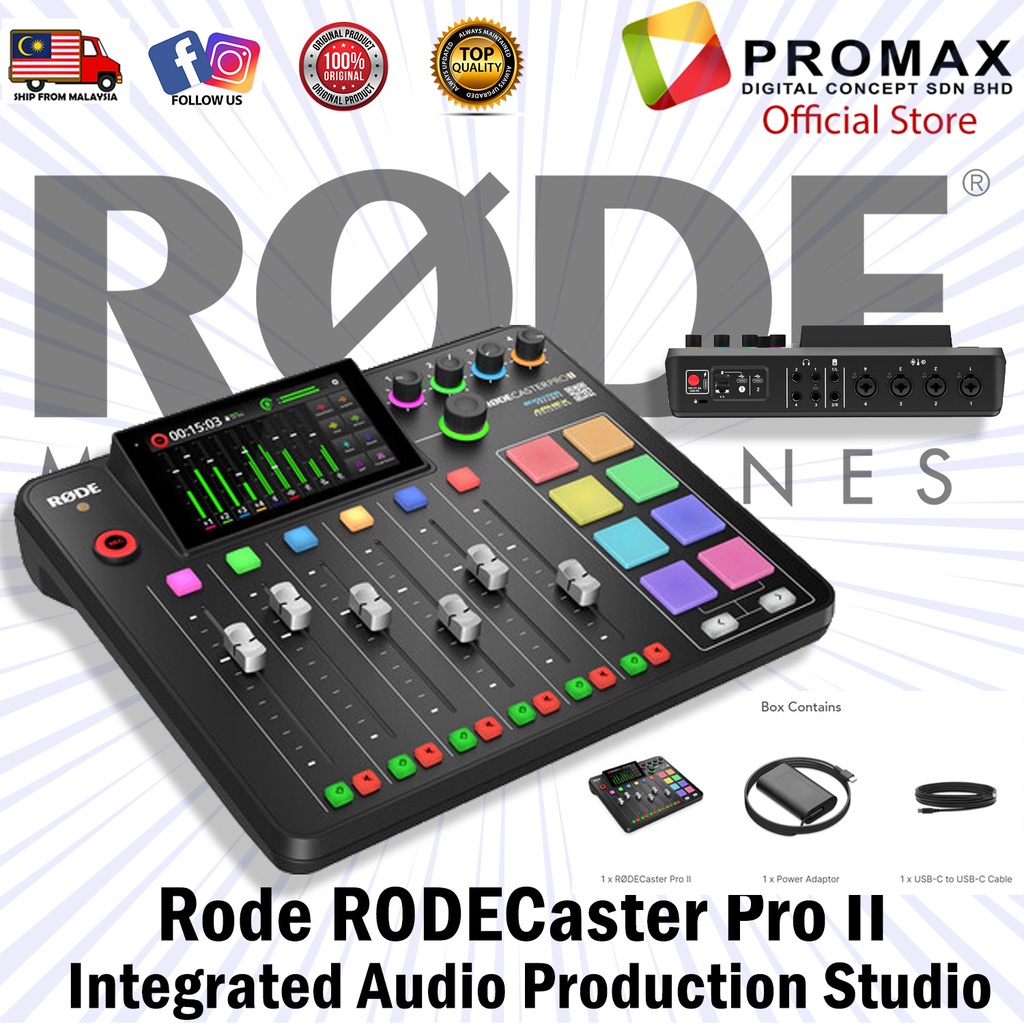Rode RODECaster Pro II Integrated Audio Production Studio Rode Caster ...