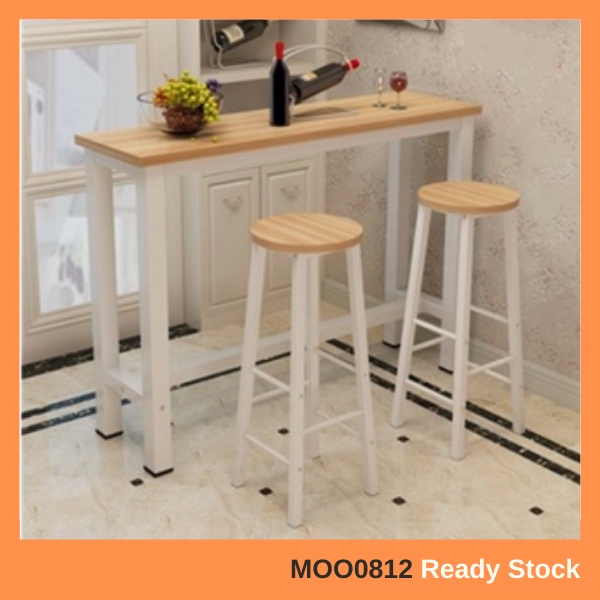 Minimalist Modernist Kitchen Bar Table Set with Stool Set Meja Kerusi ...