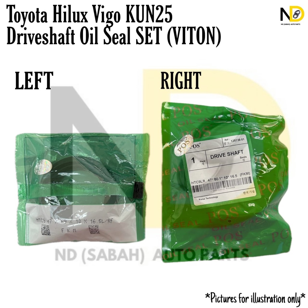 TOYOTA HILUX VIGO KUN25 DRIVESHAFT OIL SEAL NOK / VITON 90311-T0035 / 90311-T0037 47x69x10x16.5 ...